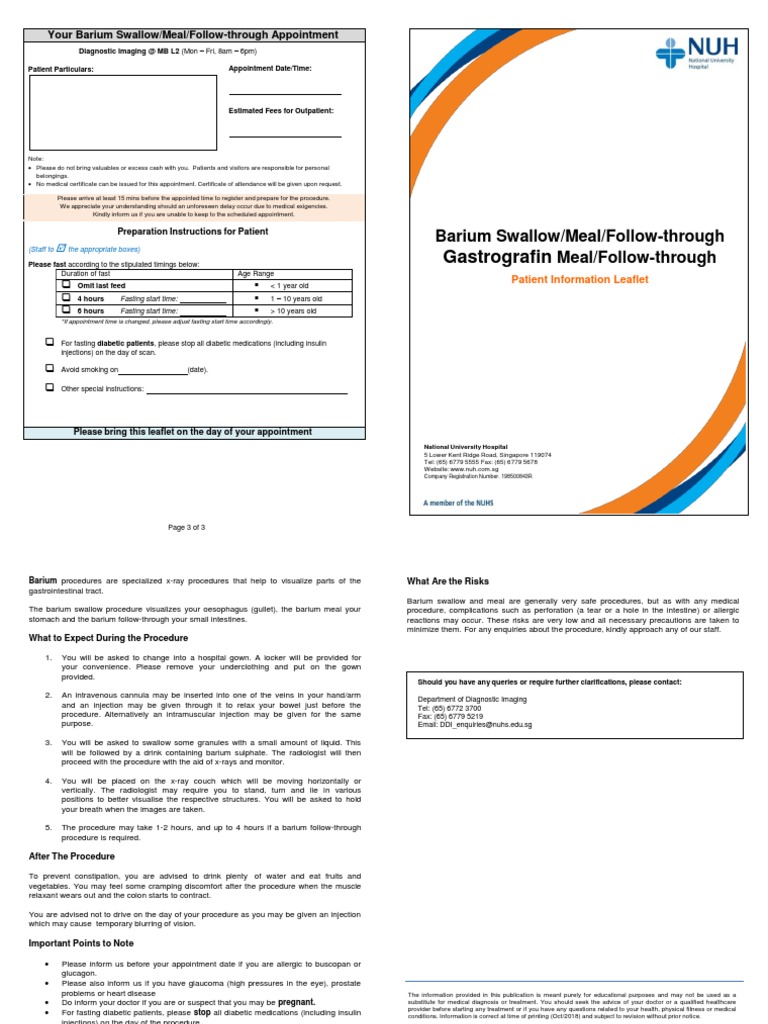Barium Swallow Meal Follow-Through Meal | PDF | Medical Specialties ...