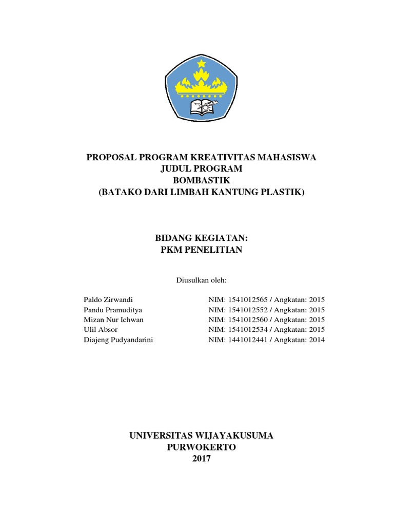 Proposal PKM-P Bombastik | PDF
