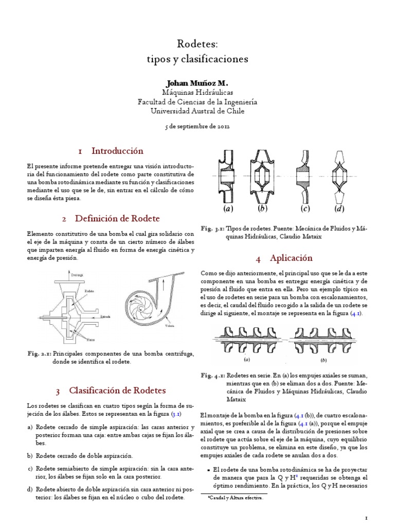 Rodetes: tipos y clasificaciones: 1 Introducción | Turbomaquinaria | Bomba