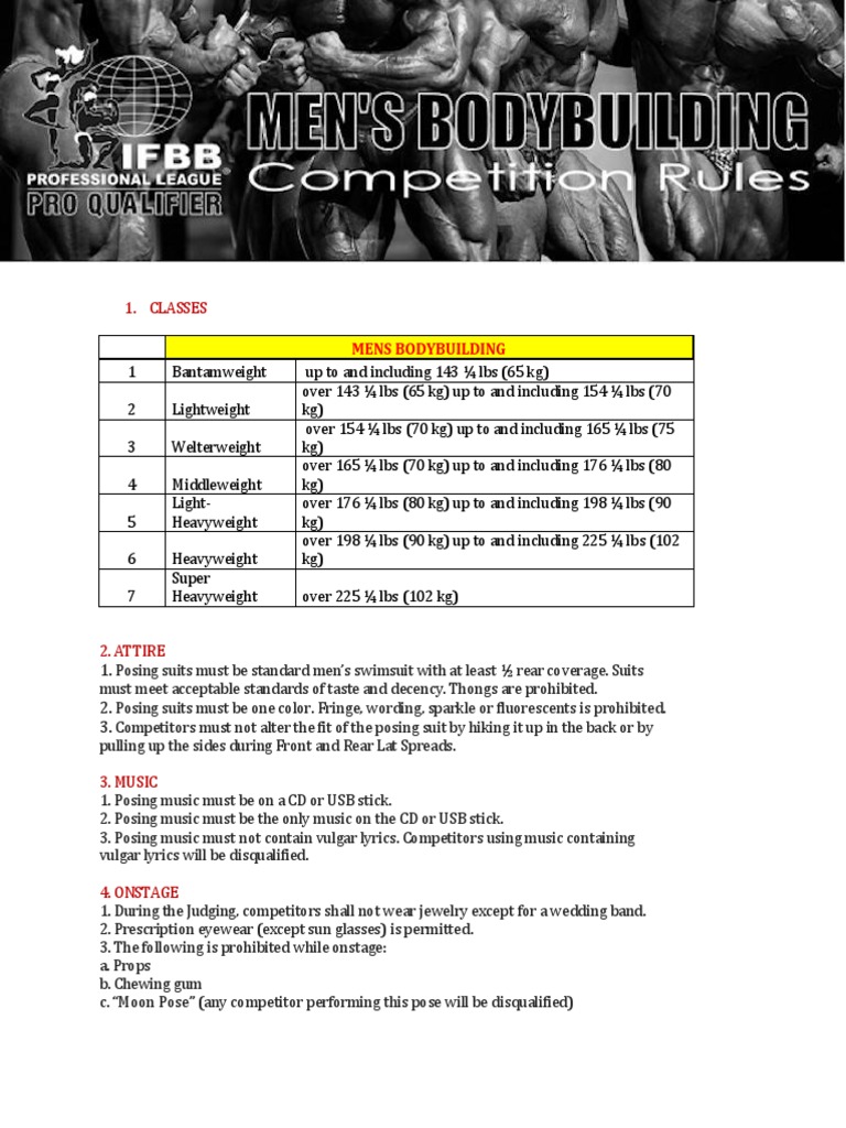 Classification and Judging Guidelines for Men's Bodybuilding ...