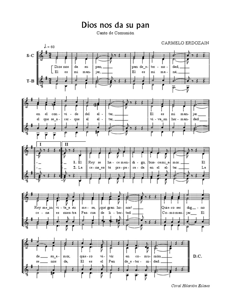 Canto de Communion: Dios Nos Da Su Pan | PDF