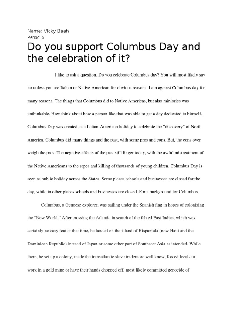 Columbus Day | PDF | Christopher Columbus | Native Americans In The ...