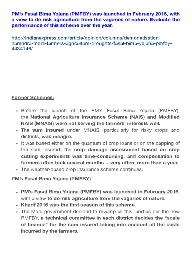 2016:12:19 Pmfby | PDF | Insurance | Agriculture