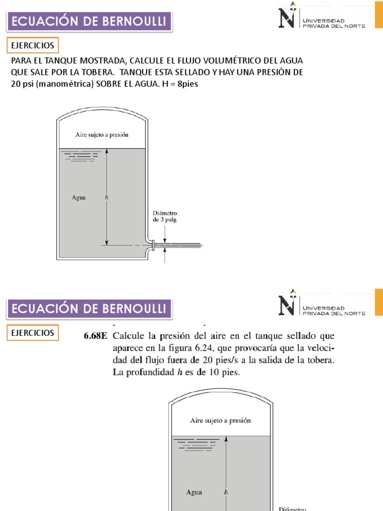 06f Ejercicios Ecuación de Bernoulli | PDF