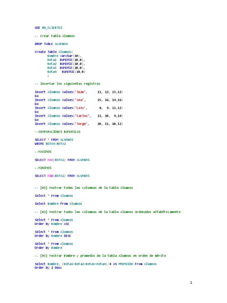 SQL - Guia Basica | Descargar gratis PDF | Gestión de tecnología de la ...