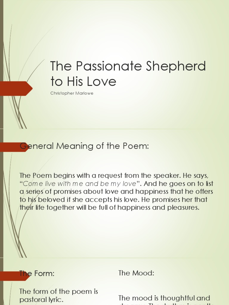 The Passionate Shepherd To His Love | PDF | Poetry
