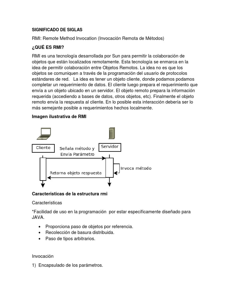 ¿Qué Es Rmi?: Significado de Siglas | PDF | Ingeniería Informática ...