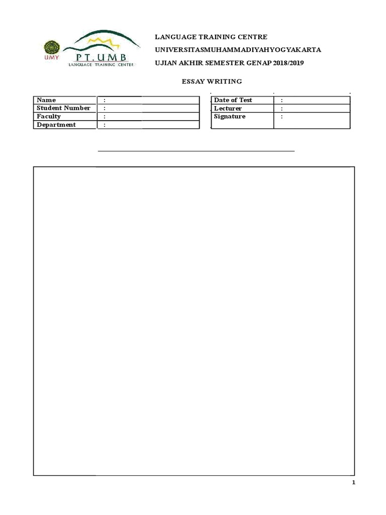 Lembar Essay | PDF