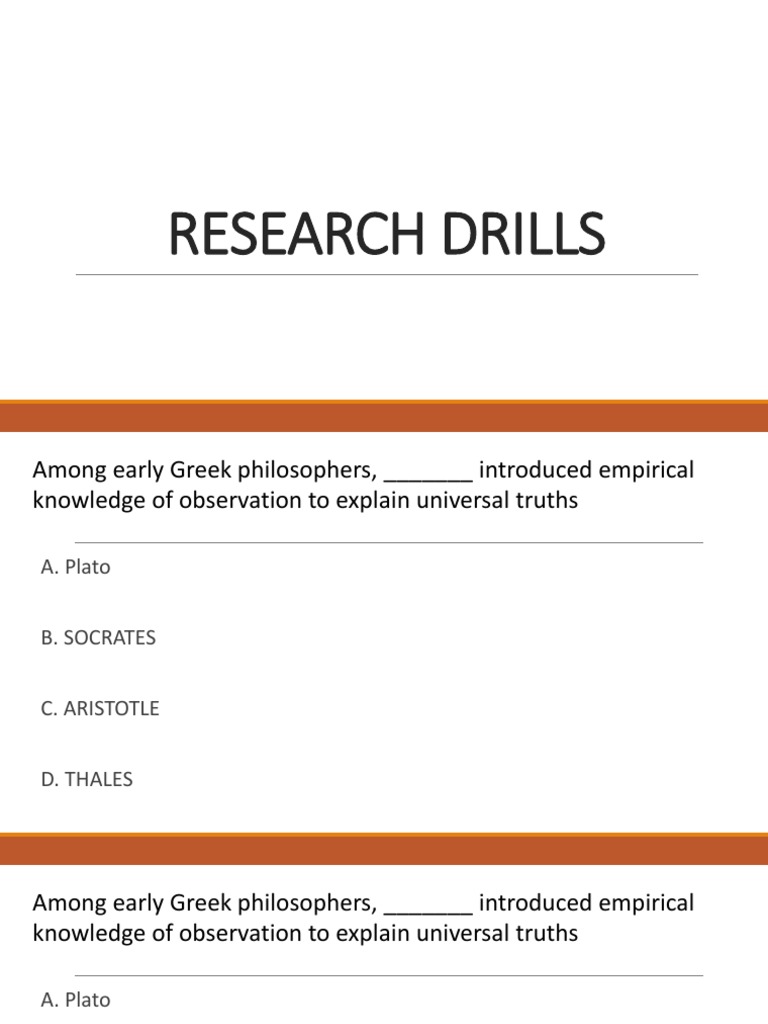 Research Drills | PDF | Inquiry | Science