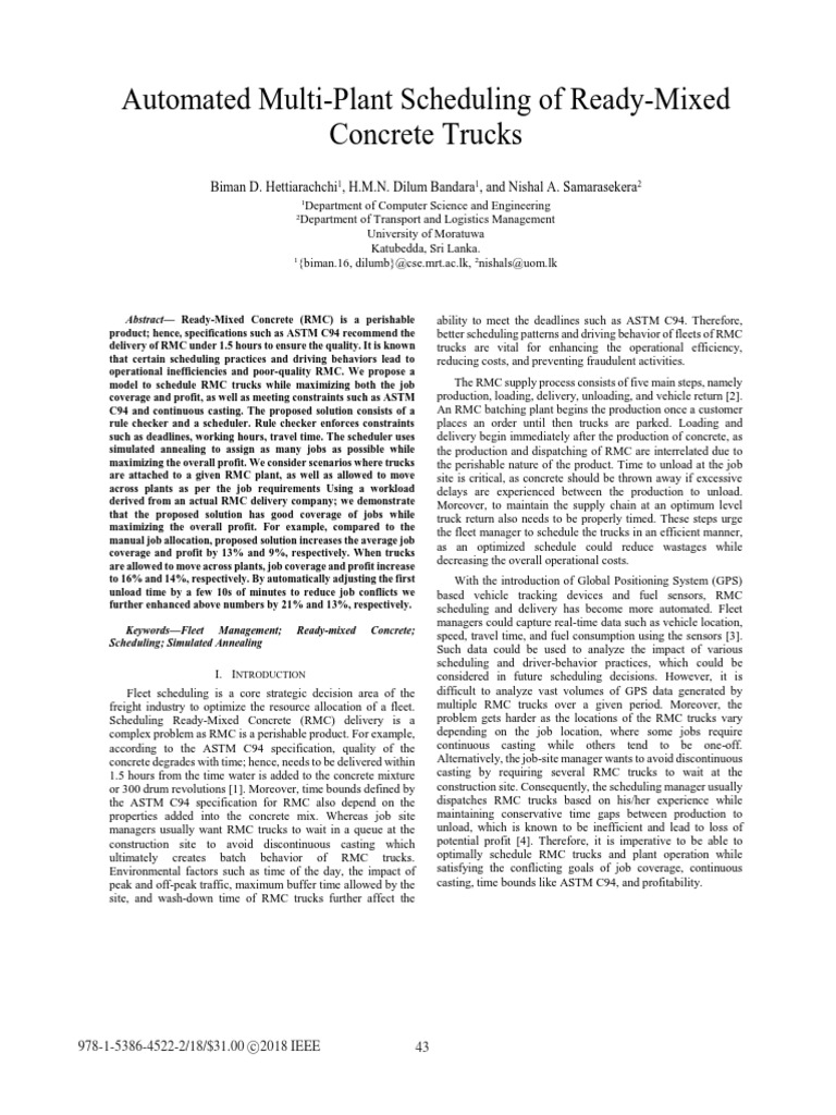 Automated Multi-Plant Scheduling | PDF | Mathematical Optimization | Truck
