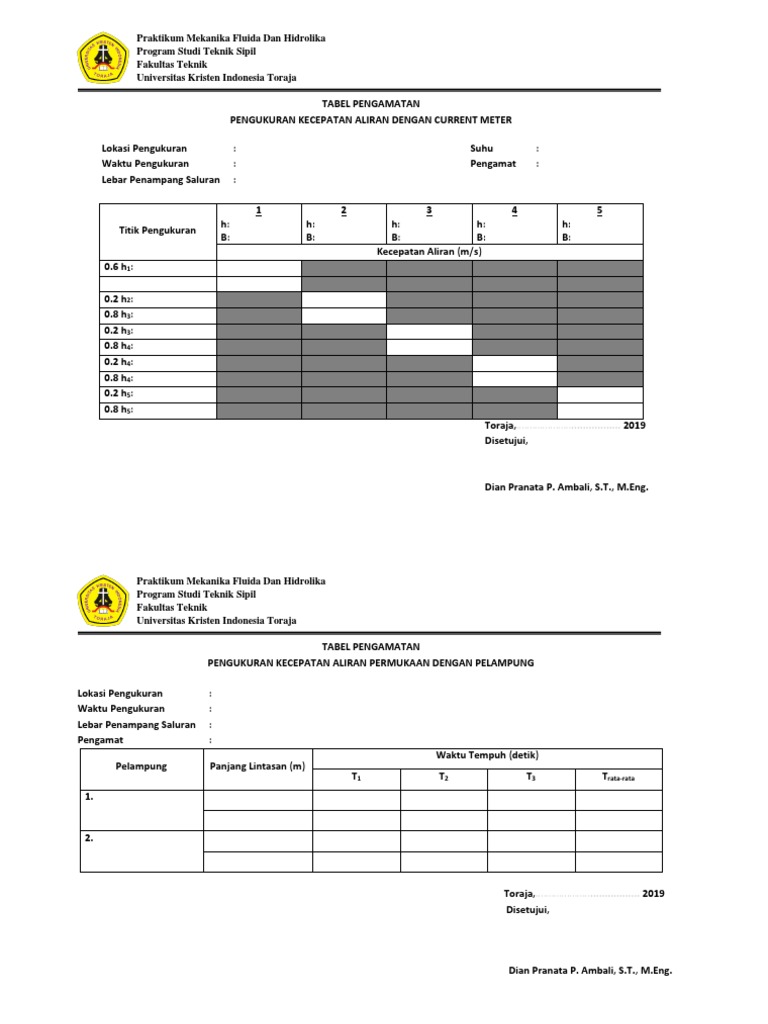 Contoh Tabel Pengamatan | PDF