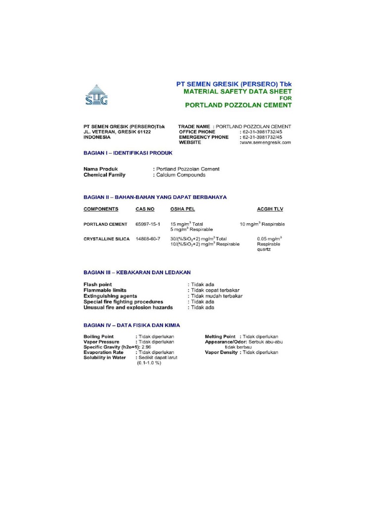 MSDS | PDF | Water | Safety