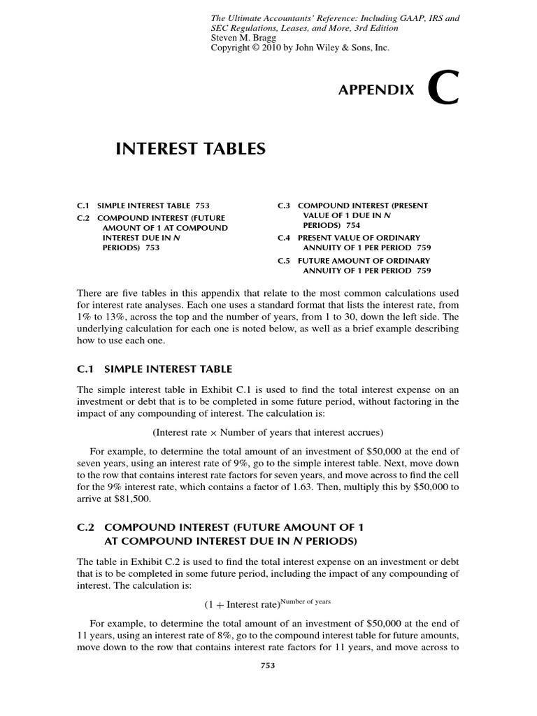 Interest Tables | Download Free PDF | Discounting | Present Value
