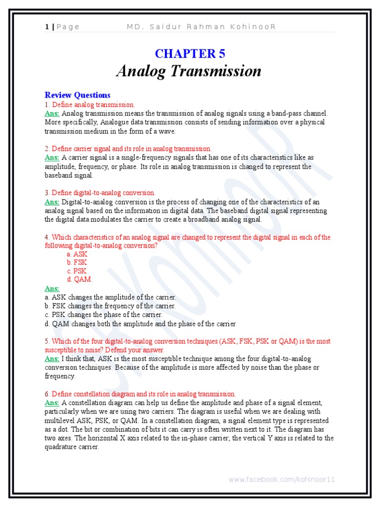Understanding Analog Transmission Concepts | PDF | Data Transmission | Frequency Modulation