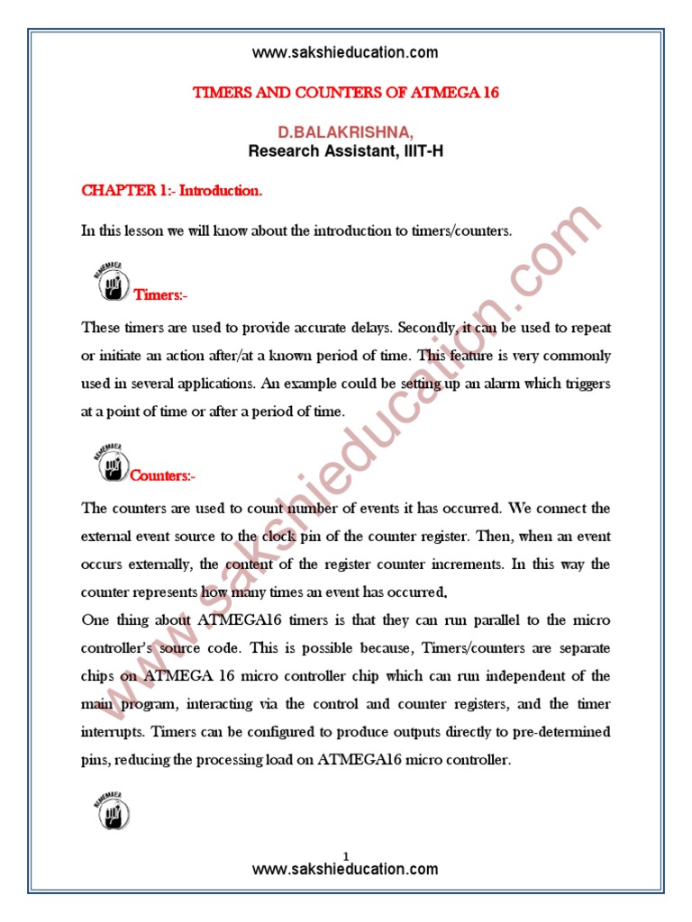 Avr Timers Pdf Microcontroller Timer