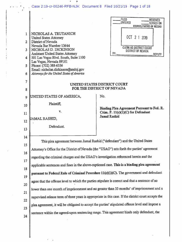 Mally Mall Plea Agreement | PDF