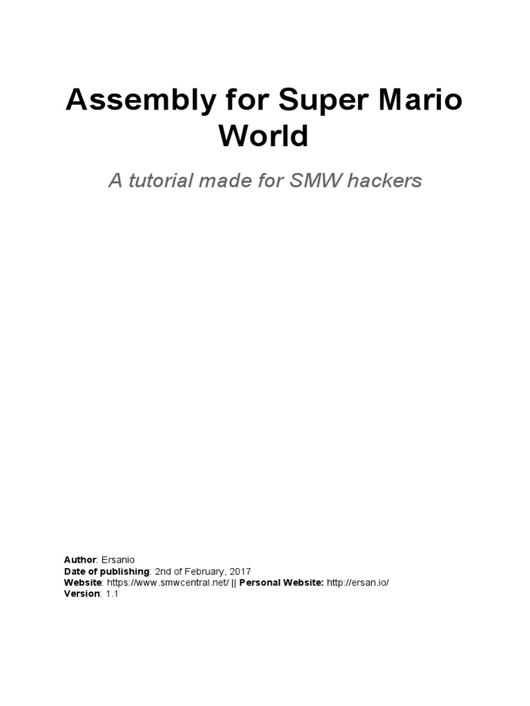Assemblyforsmw Pdf Pdf Subroutine Assembly Language 