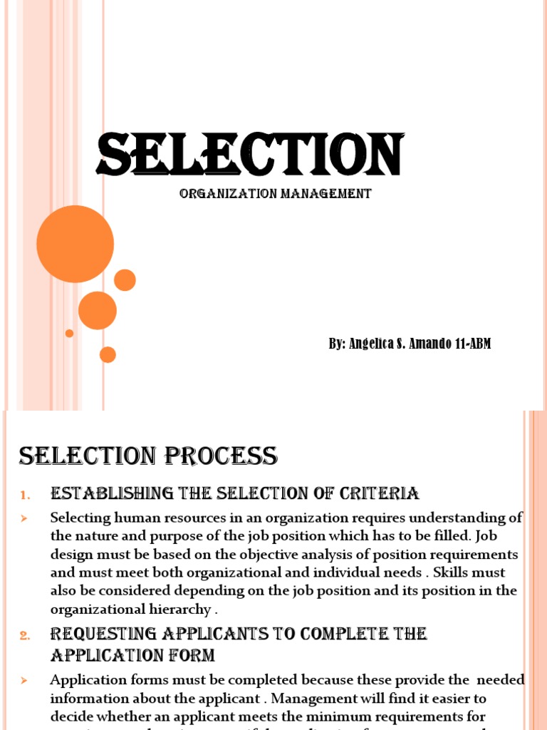 Selection: Organization Management | PDF | Employment | Cognitive Science
