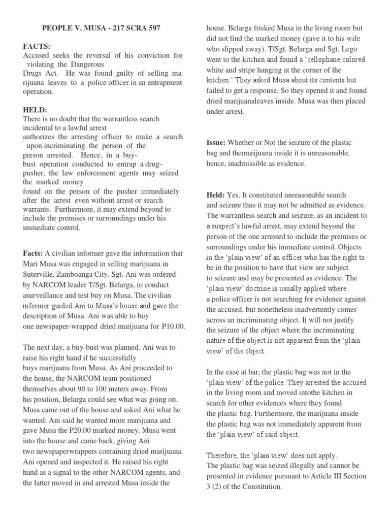 Seizure of Evidence in Plain View | PDF | Search And Seizure | Search ...