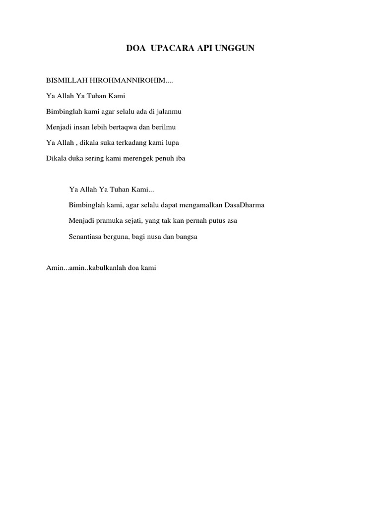 Doa Upacara Api Unggun | PDF