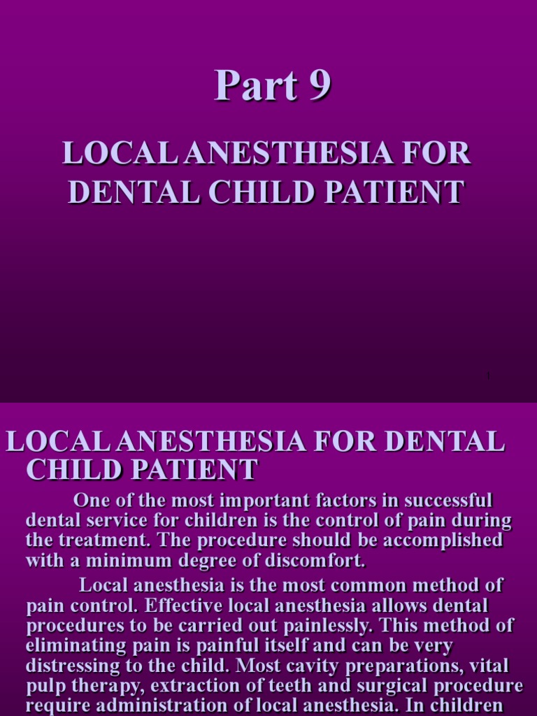 Local Anesthesia Techniques for Kids | PDF | Anesthesia | Topical ...