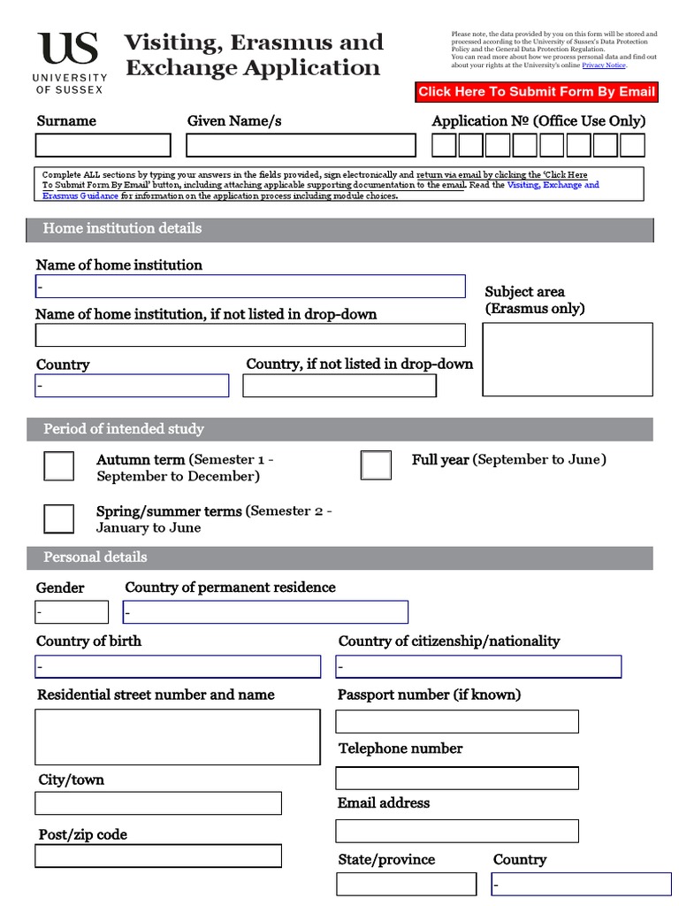 Exchange Form | PDF | Disability | Course Credit
