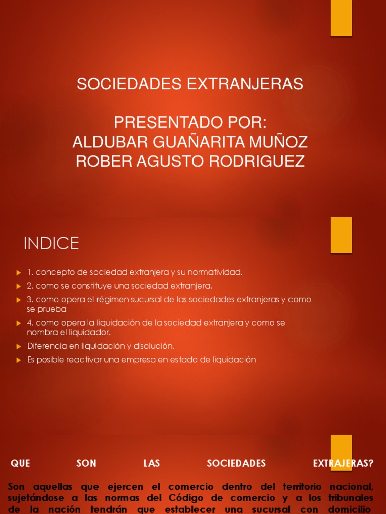 Sociedades Extranjeras V | PDF | Sociedad de responsabilidad limitada ...