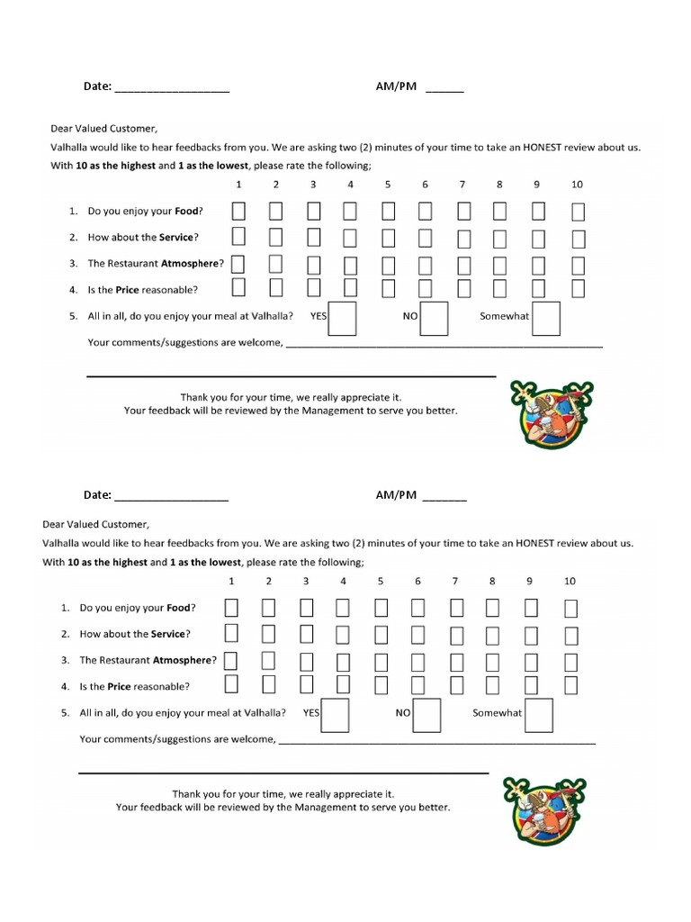 Feedback Slip For Print | PDF
