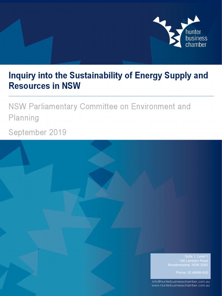 Submission - HBC - Inquiry Into The Sustainability of Energy Supply and ...