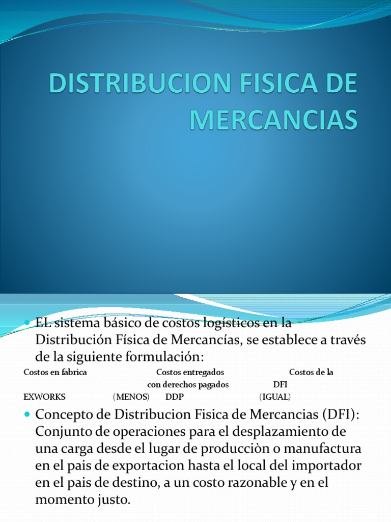 Distribucion Fisica de Mercancias | PDF | El comercio internacional ...