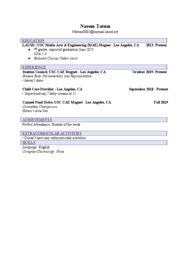 Sample Resume 2019-1 | PDF