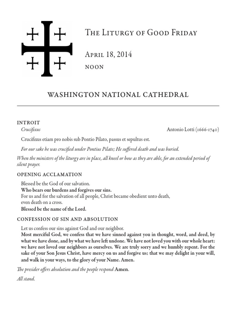 The Liturgy of Good Friday | PDF | Eucharist | Pontius Pilate