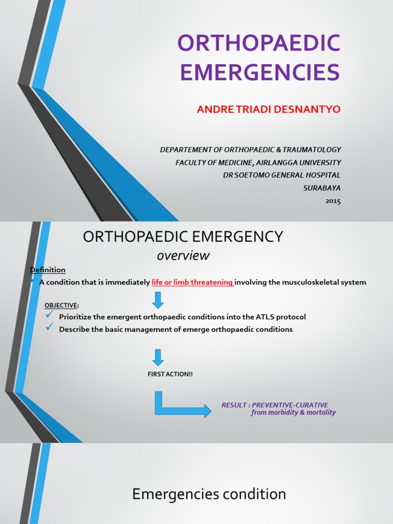 Orthopaedic Emergencies Andre | PDF | Orthopedic Surgery | Spinal Cord ...