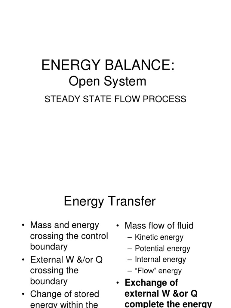 Part 3B - Energy Balance - Open System | PDF | Fluid Dynamics | Flow ...