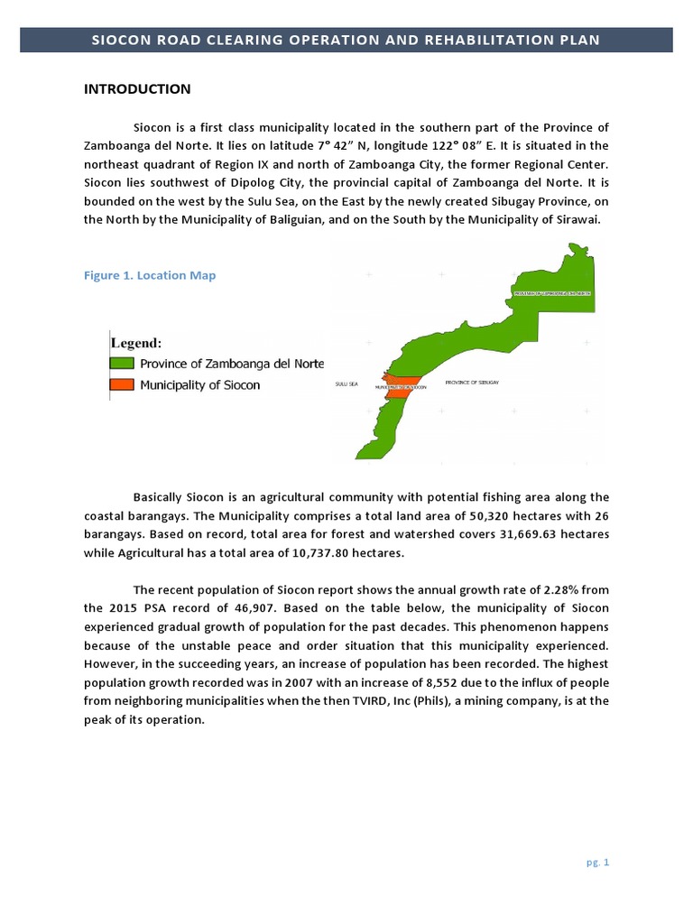 Local Road Clearing Operation and Rehabilitation Plan | PDF | Road ...