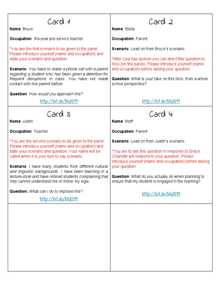 Audience Cards | PDF | Psychology | Psychological Concepts