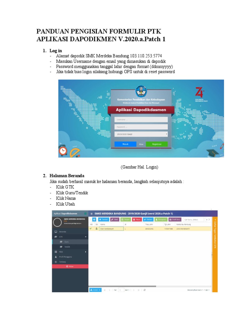 Panduan Pengisian Form GTK | PDF