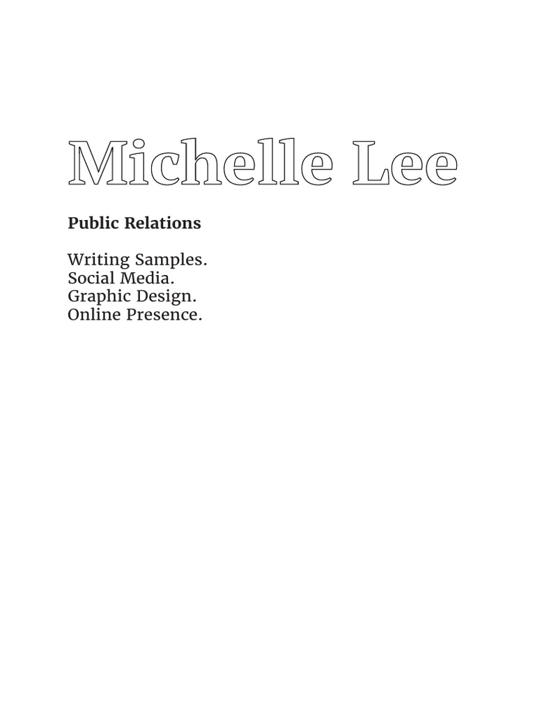 Public Relations: Writing Samples. Social Media. Graphic Design. Online ...