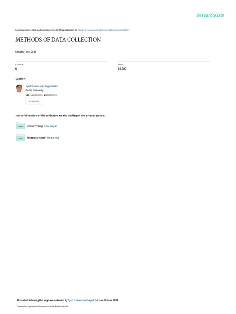 Methods of Data Collection | PDF | Survey Methodology | Questionnaire