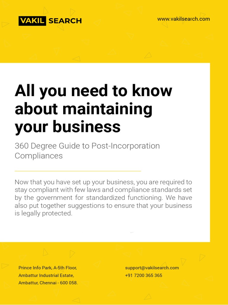 All You Need To Know About Maintaining Your Business | PDF | Regulatory ...