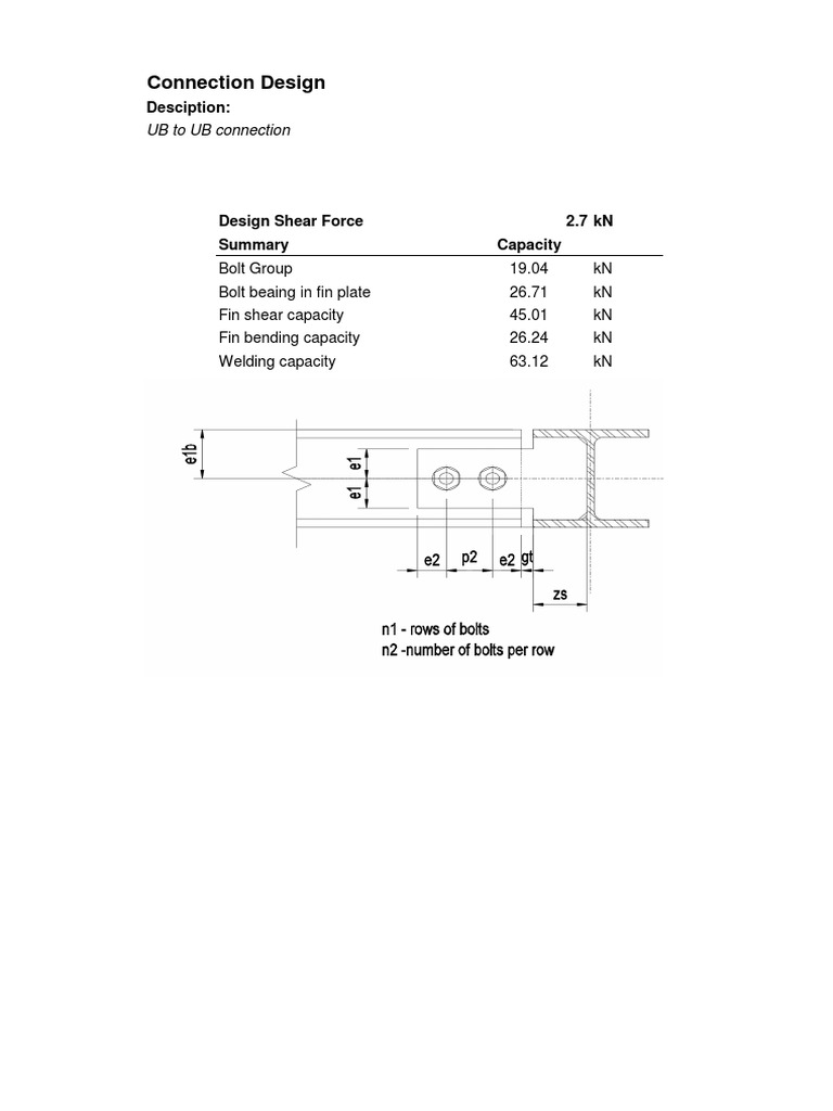 Connection Design: UB To UB Connection | Download Free PDF | Strength ...