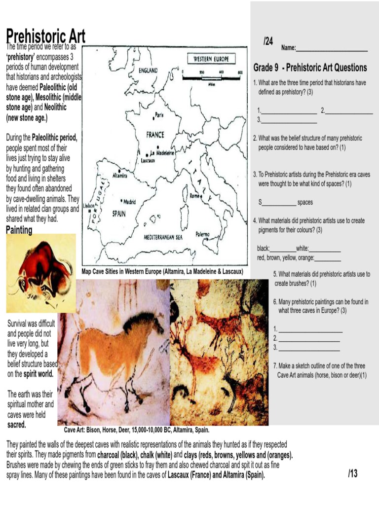 Grade 9 Prehistoric Art Overview | PDF | Sculpture | Stone Age
