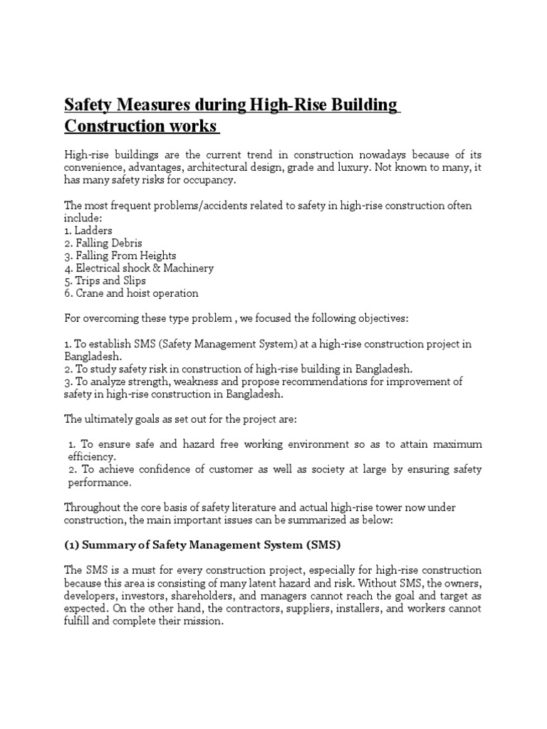 Safety Measures During High-Rise Building Construction | PDF | Safety ...