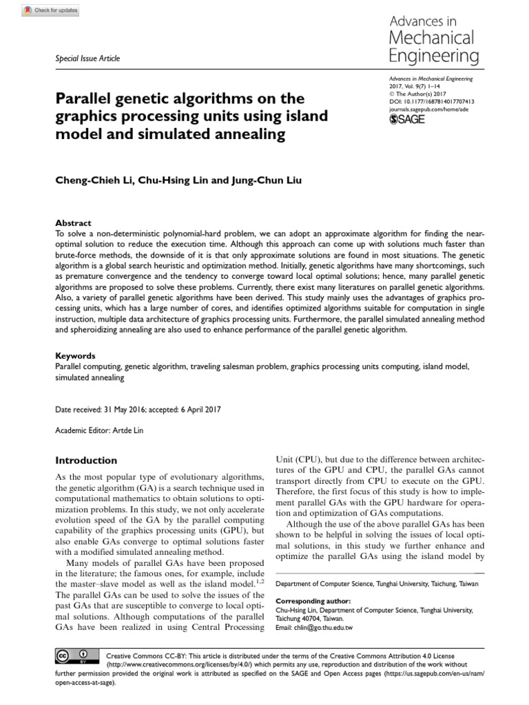Parallel Genetic Algorithms On The Graphics Processing Units Using Island Model And Simulated