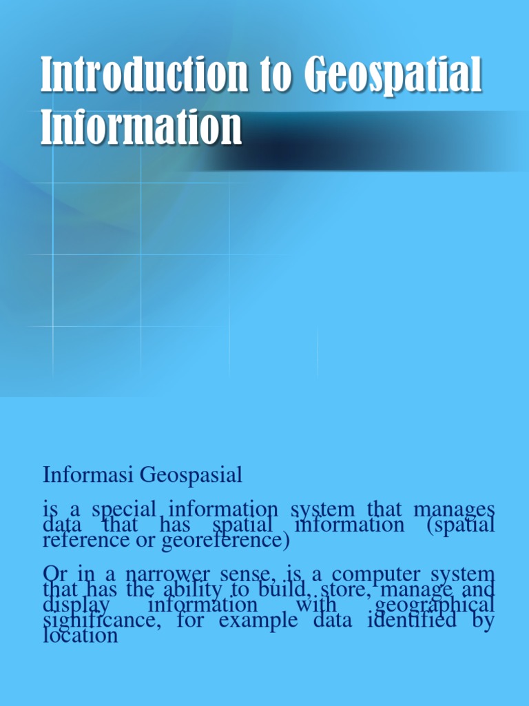 Introduction To Geospatial Information | PDF | Geographic Information ...