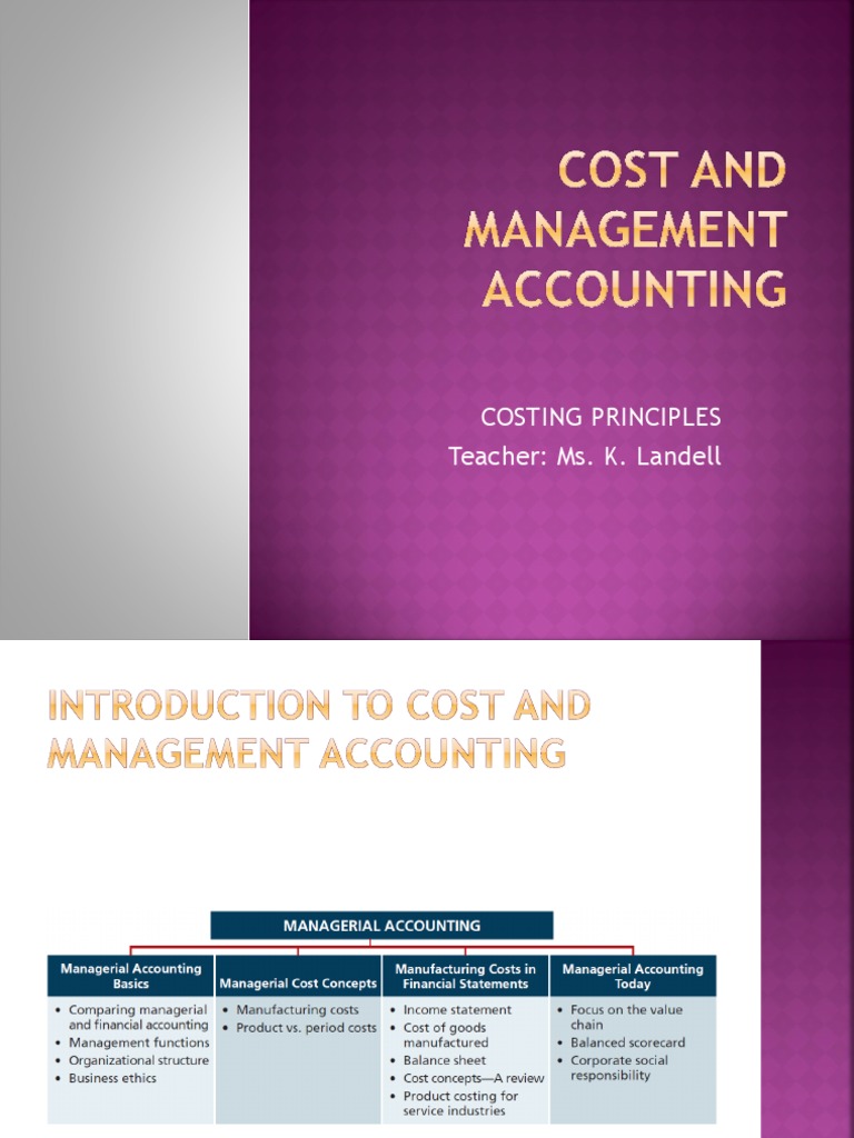 Costing Principles Teacher: Ms. K. Landell | PDF