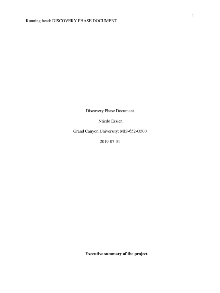 Discovery Phase Document | PDF | Business Process | Credit Card