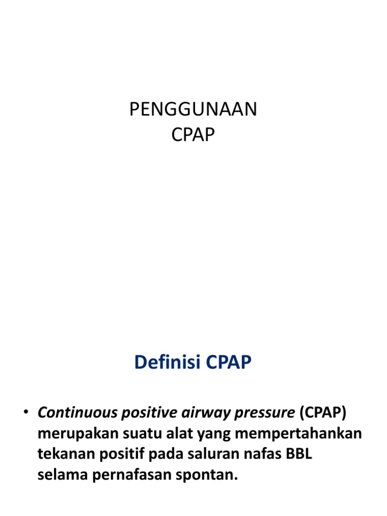 PENGGUNAAN CPAP UNTUK BAYI PREMATUR | PDF