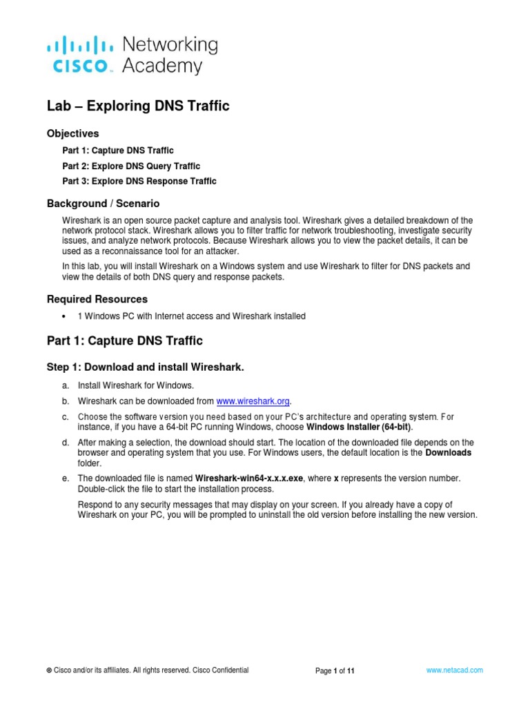 DNS Traffic Exploration Lab Guide | PDF | Domain Name System | Ip Address