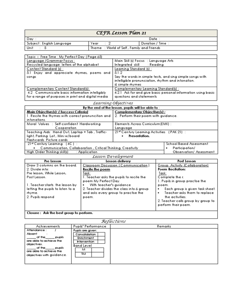 LESSON PLAN YEAR 2 Unit 5 Lesson 21-27 | PDF | Lesson Plan | Curriculum